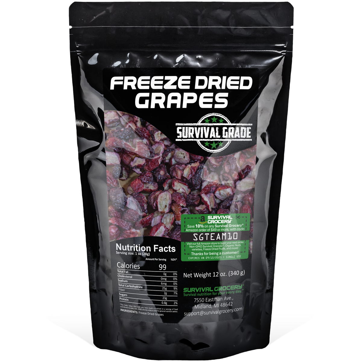 Freeze Dried Grape Halves — Survival Grocery®